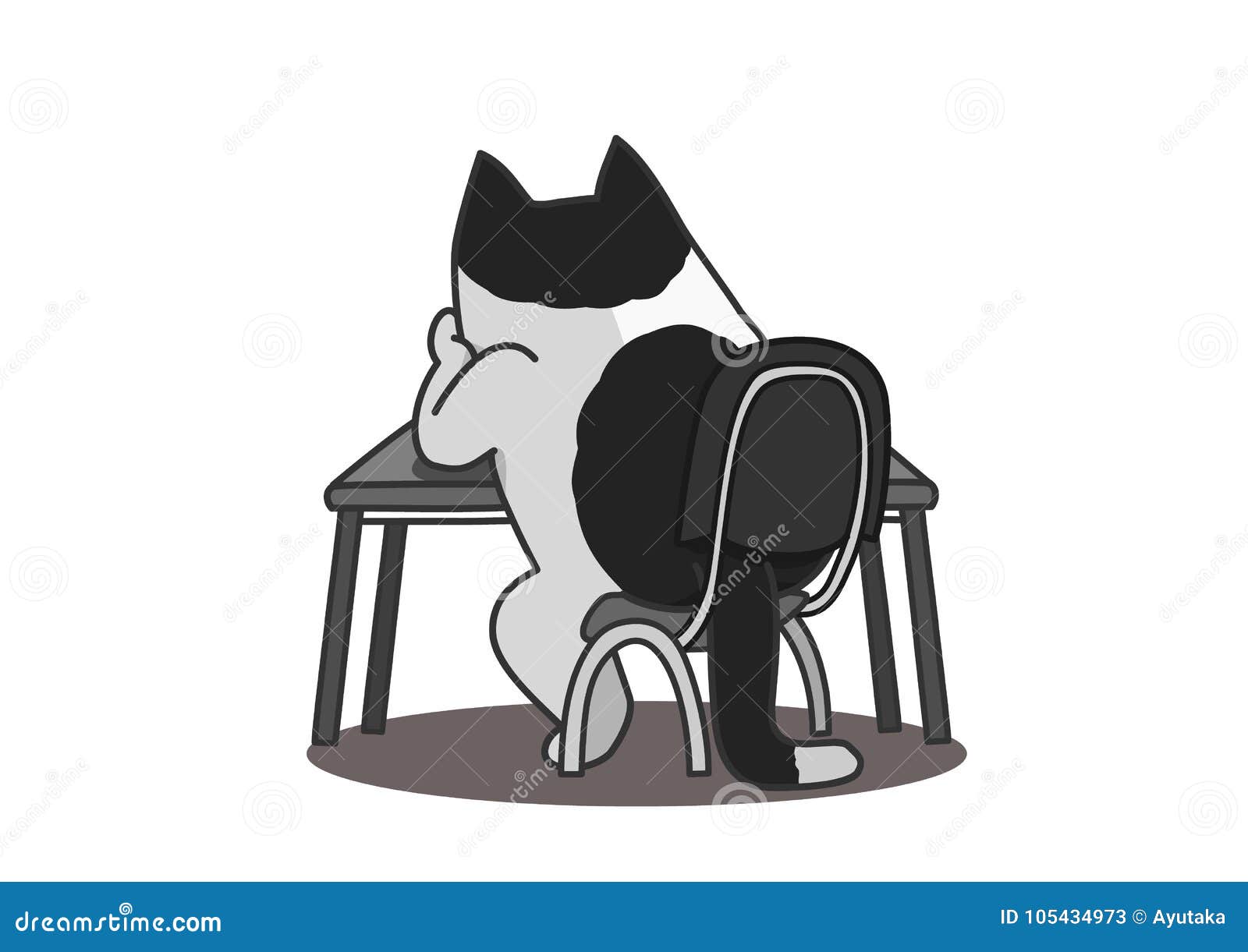 Depressed cat stock vector. Illustration of cartoon - 105434973