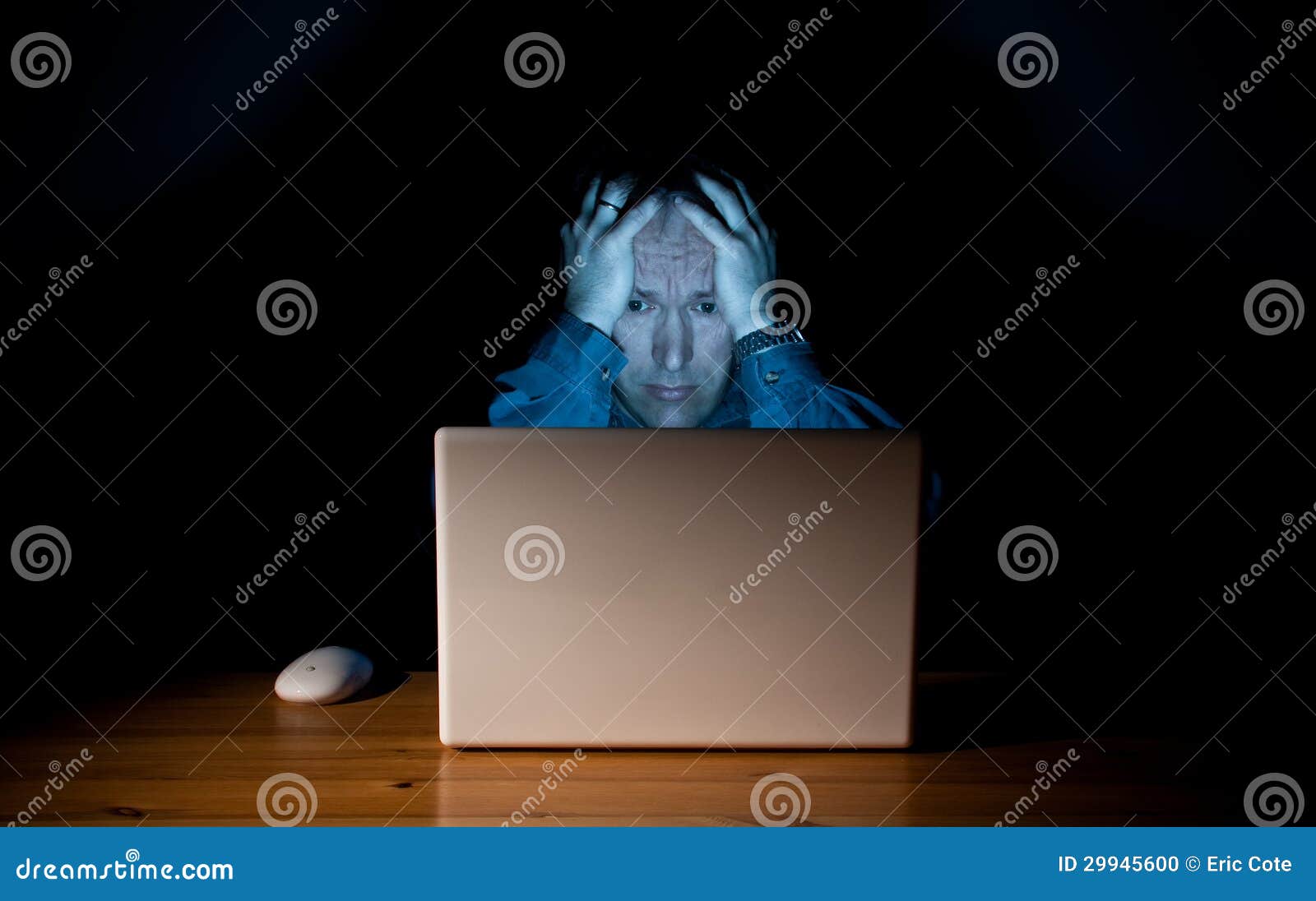 Depressed computer guy stock photo. Image of screen, emotion - 29945600