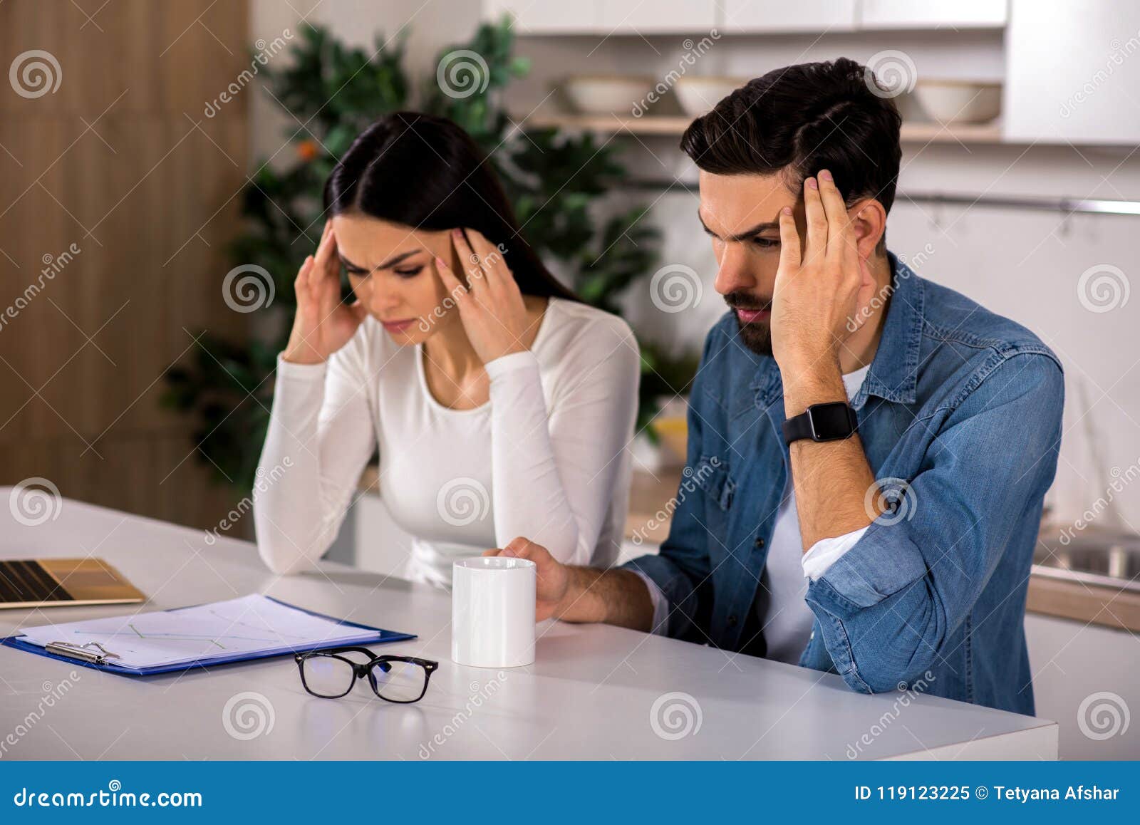 Depressed Couple Having Troubles Stock Image - Image of casual ...