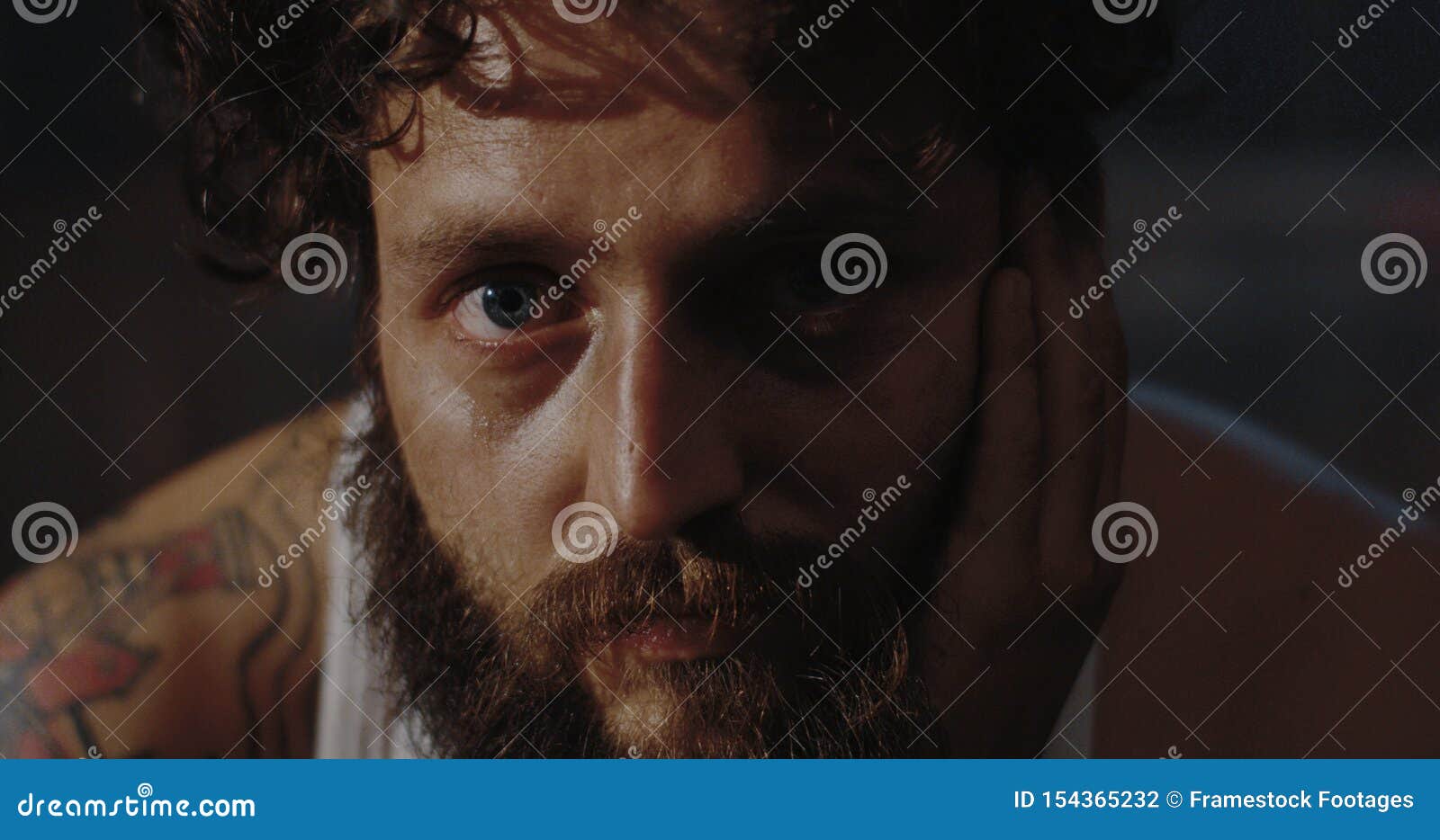 Depressed Drug Addict Looking at Camera Stock Photo - Image of ...