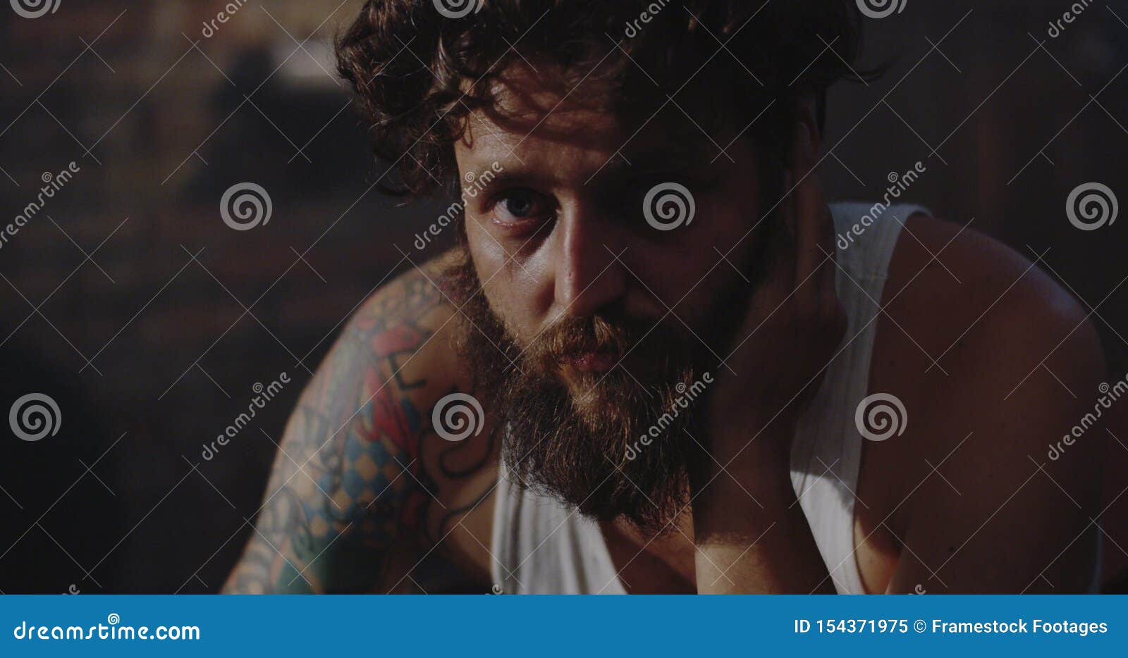 Depressed Drug Addict Looking at Camera Stock Image - Image of male ...