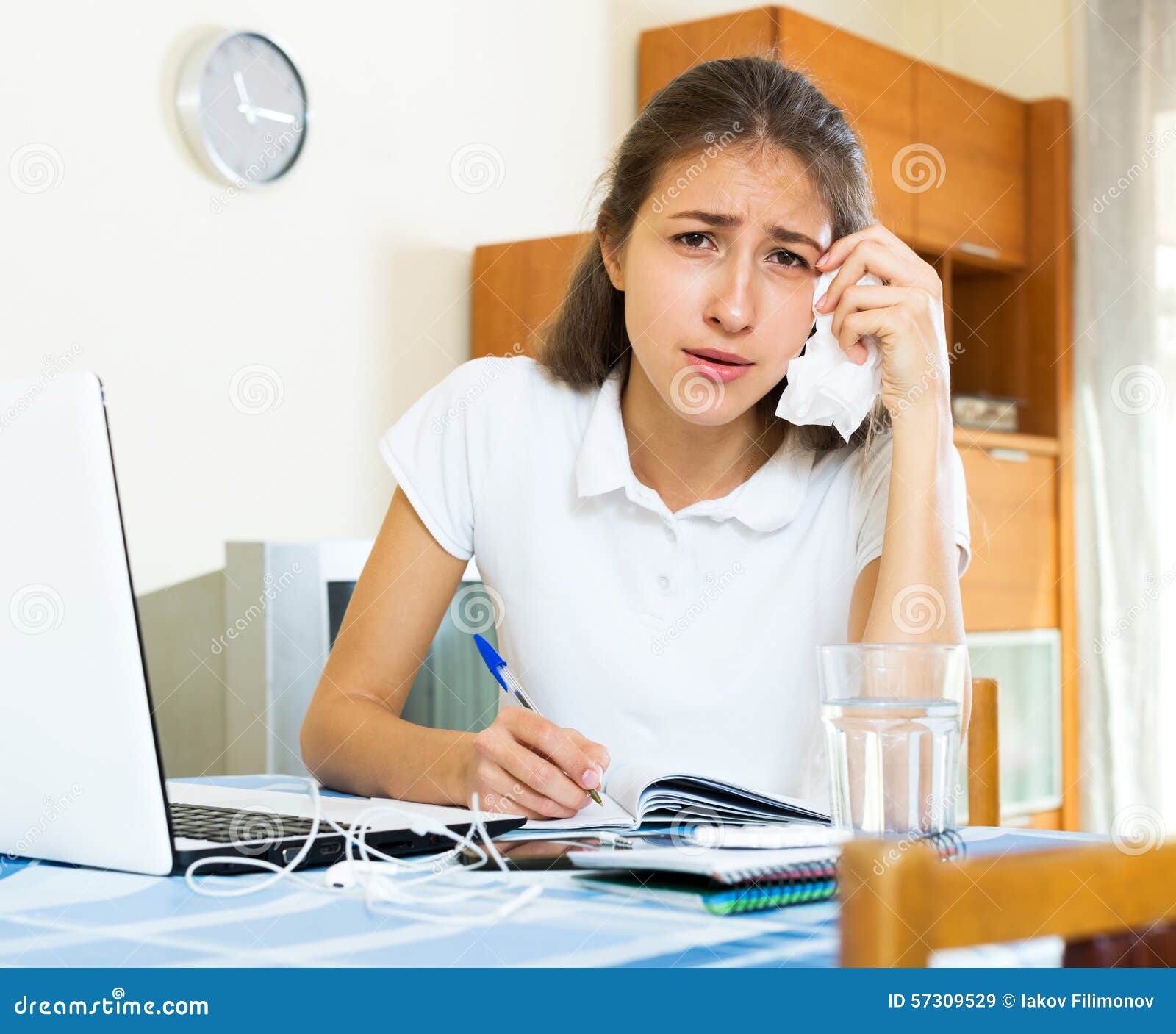 Depressed Female College Student Stock Image - Image of love, crying ...