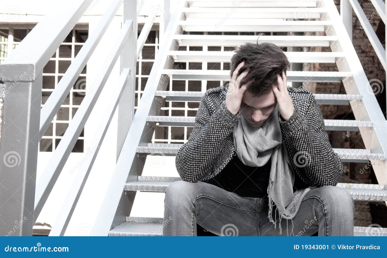 Depressed guy stock image. Image of person, stairs, staircase - 19343001