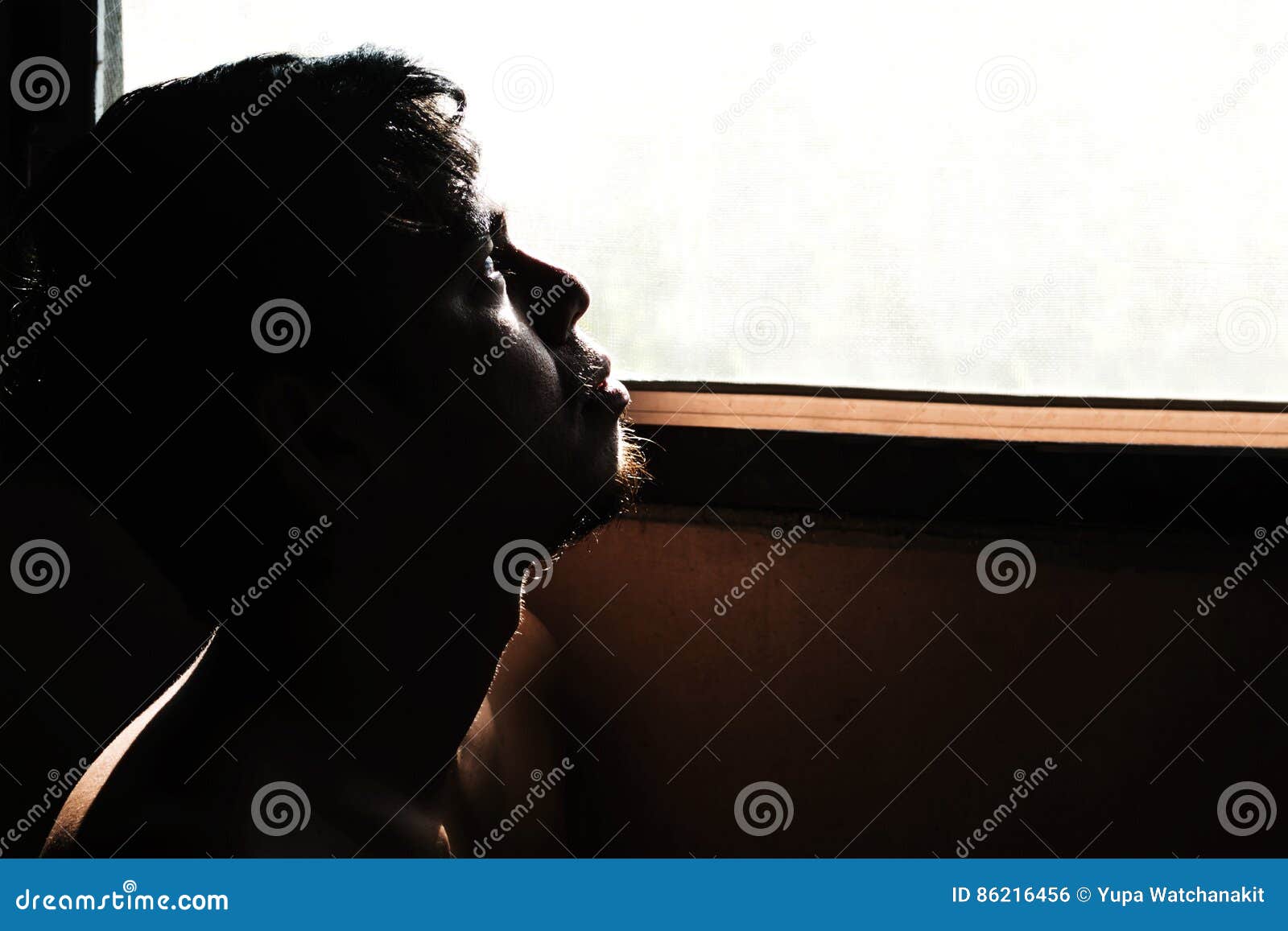 Depressed and Hopeless Man Alone in the Room Stock Photo - Image of ...