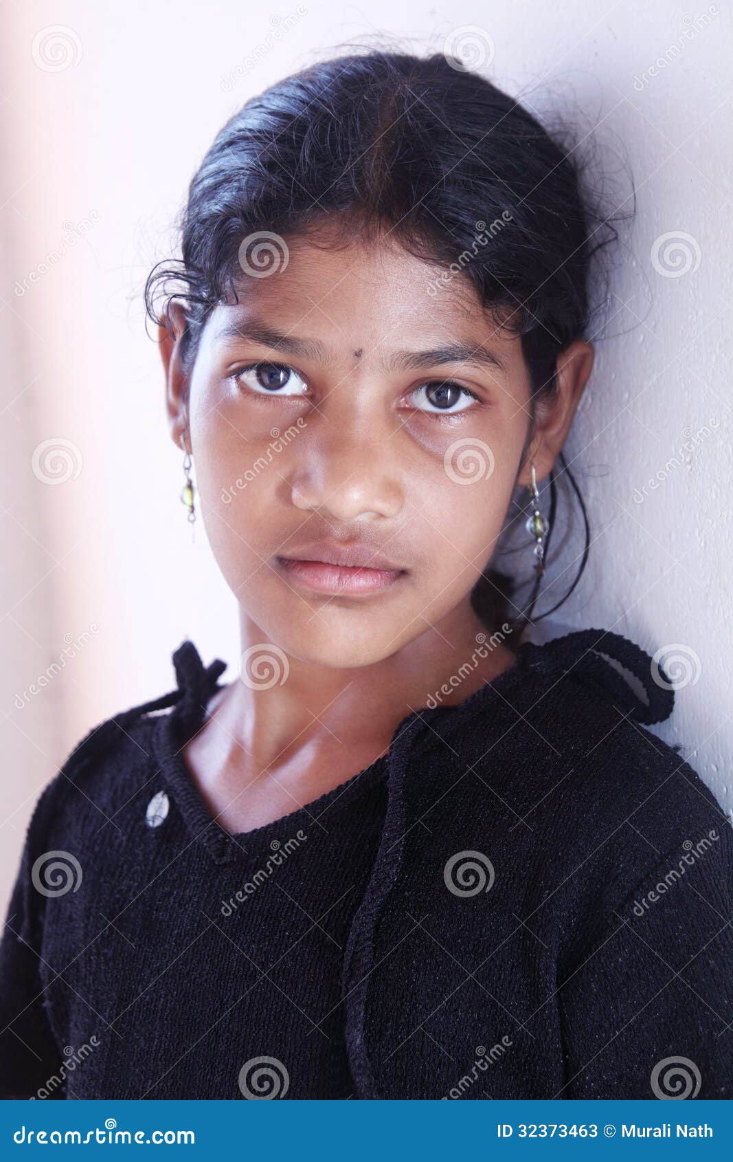 Depressed Indian Little Girl Stock Image - Image of helpless ...