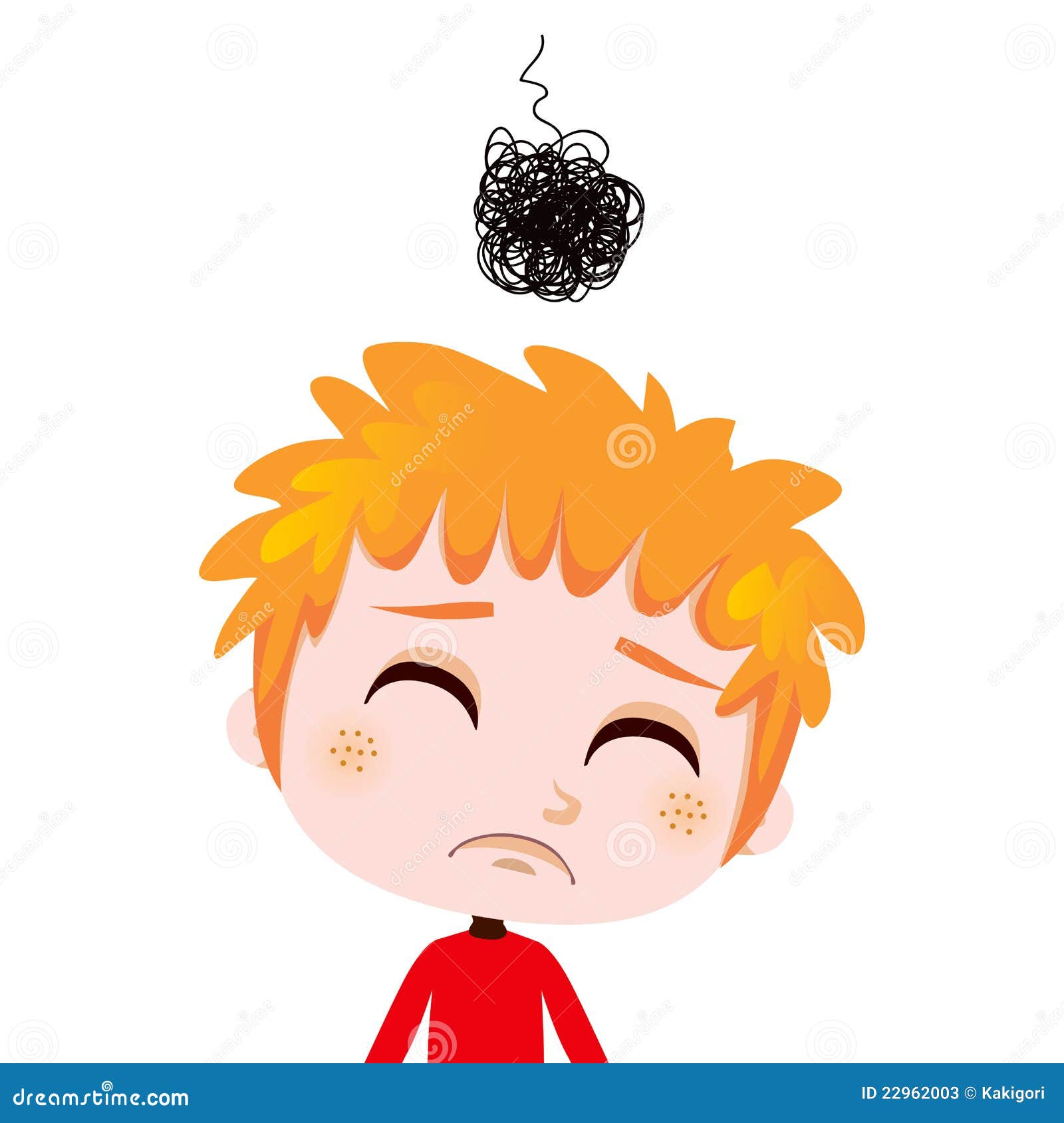 Depressed Kid stock vector. Illustration of trouble, loneliness - 22962003