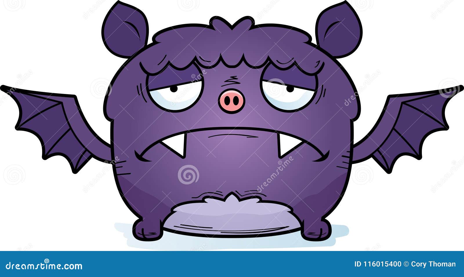 Depressed Little Bat stock vector. Illustration of clip - 116015400