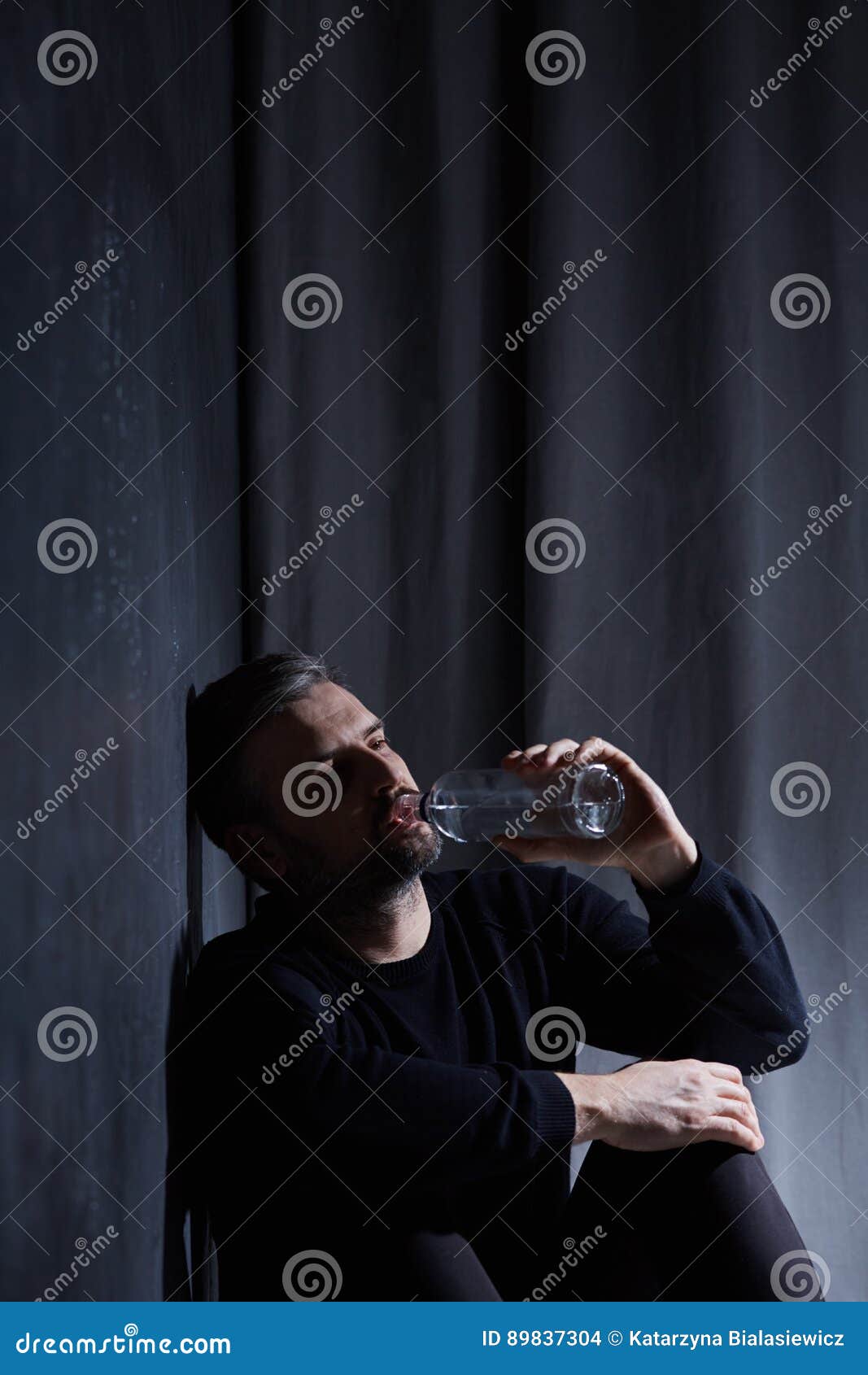 Depressed lonely drinker stock photo. Image of alcoholism - 89837304