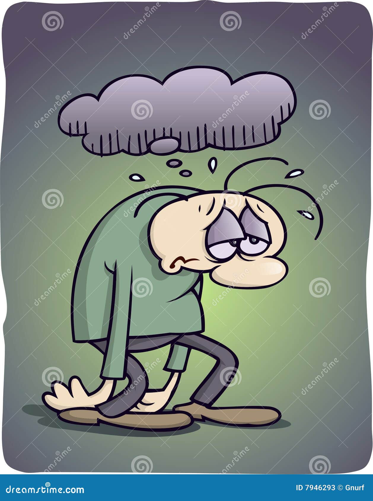 Depressed man stock vector. Illustration of desperation - 7946293