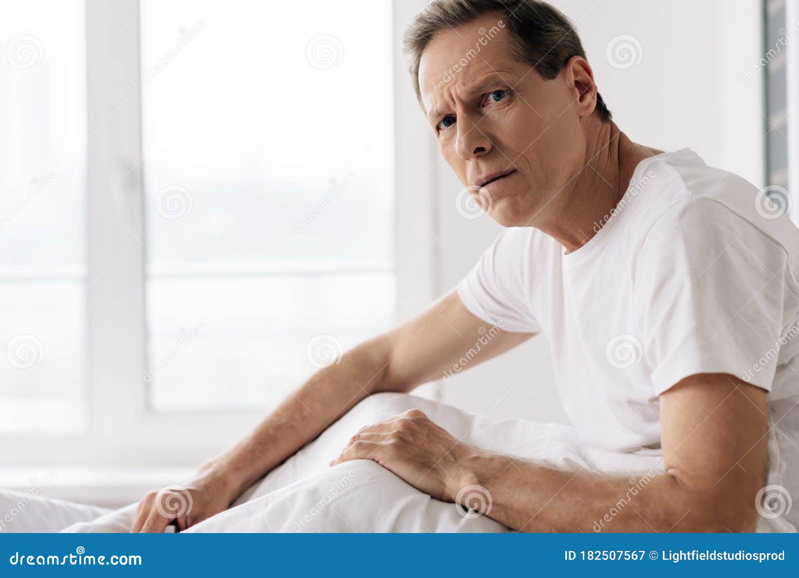 Man Feeling Unwell and Looking at Camera Stock Image - Image of ...