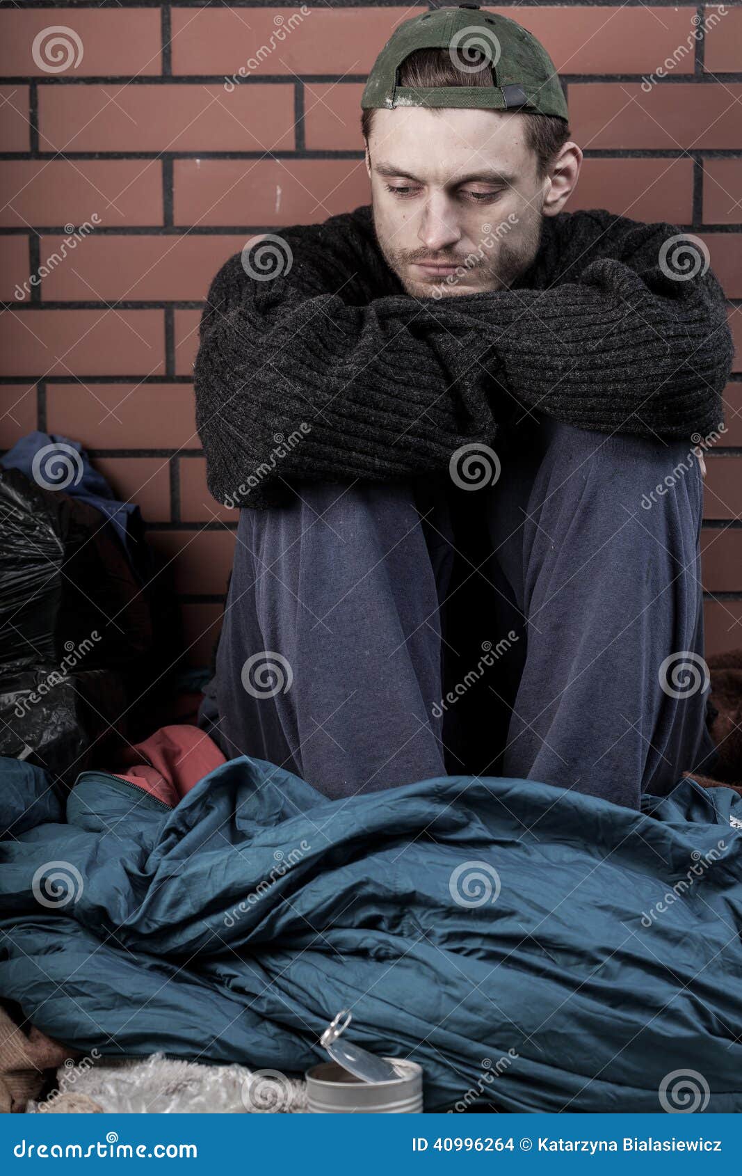 Depressed man without home stock photo. Image of beggar - 40996264