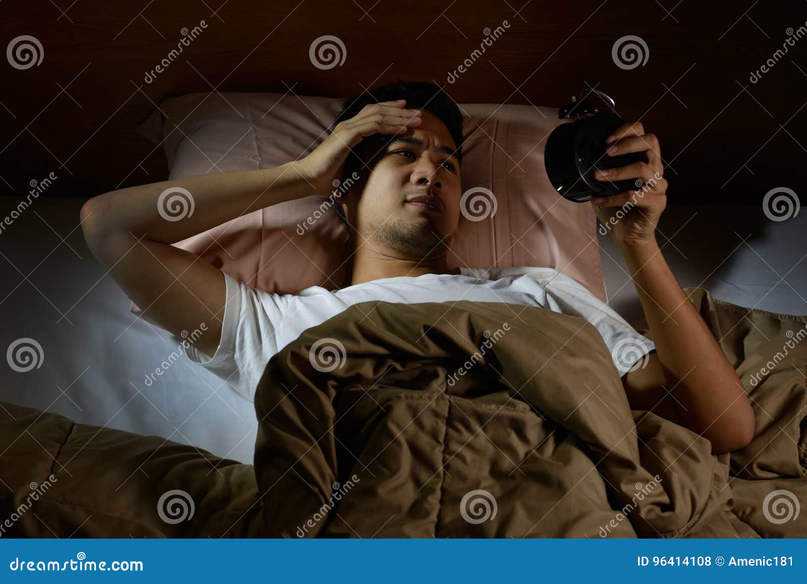 Depressed Man Suffering from Insomnia Stock Photo - Image of anxiety ...