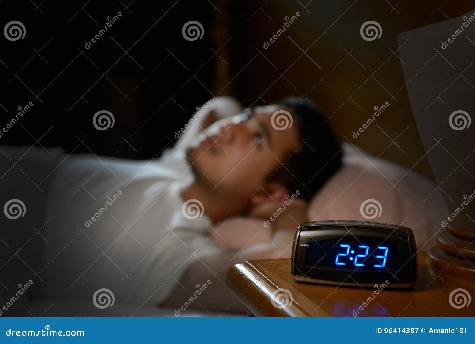 Depressed Man Suffering from Insomnia Stock Image - Image of people ...