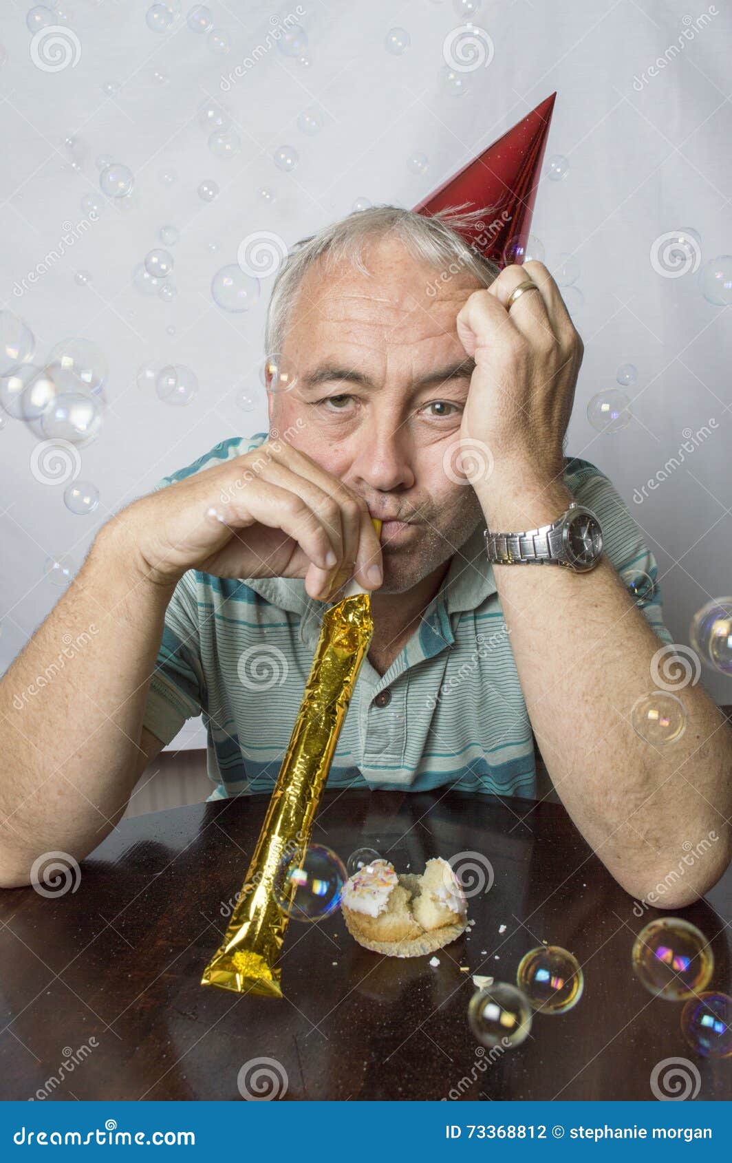Depressed Mature Man in a Party Setting Stock Photo - Image of party ...