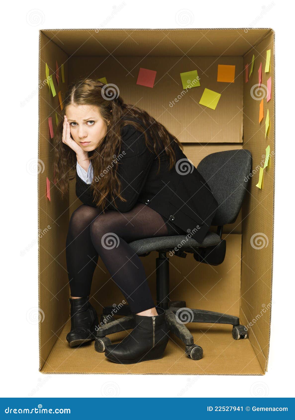 Depressed Office Woman stock image. Image of blue, shirt - 22527941