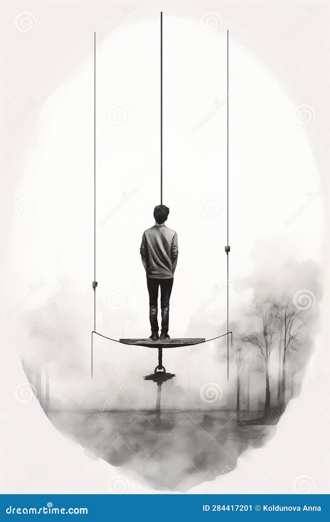 A Depressed Person from Back View , Created with Generative AI ...