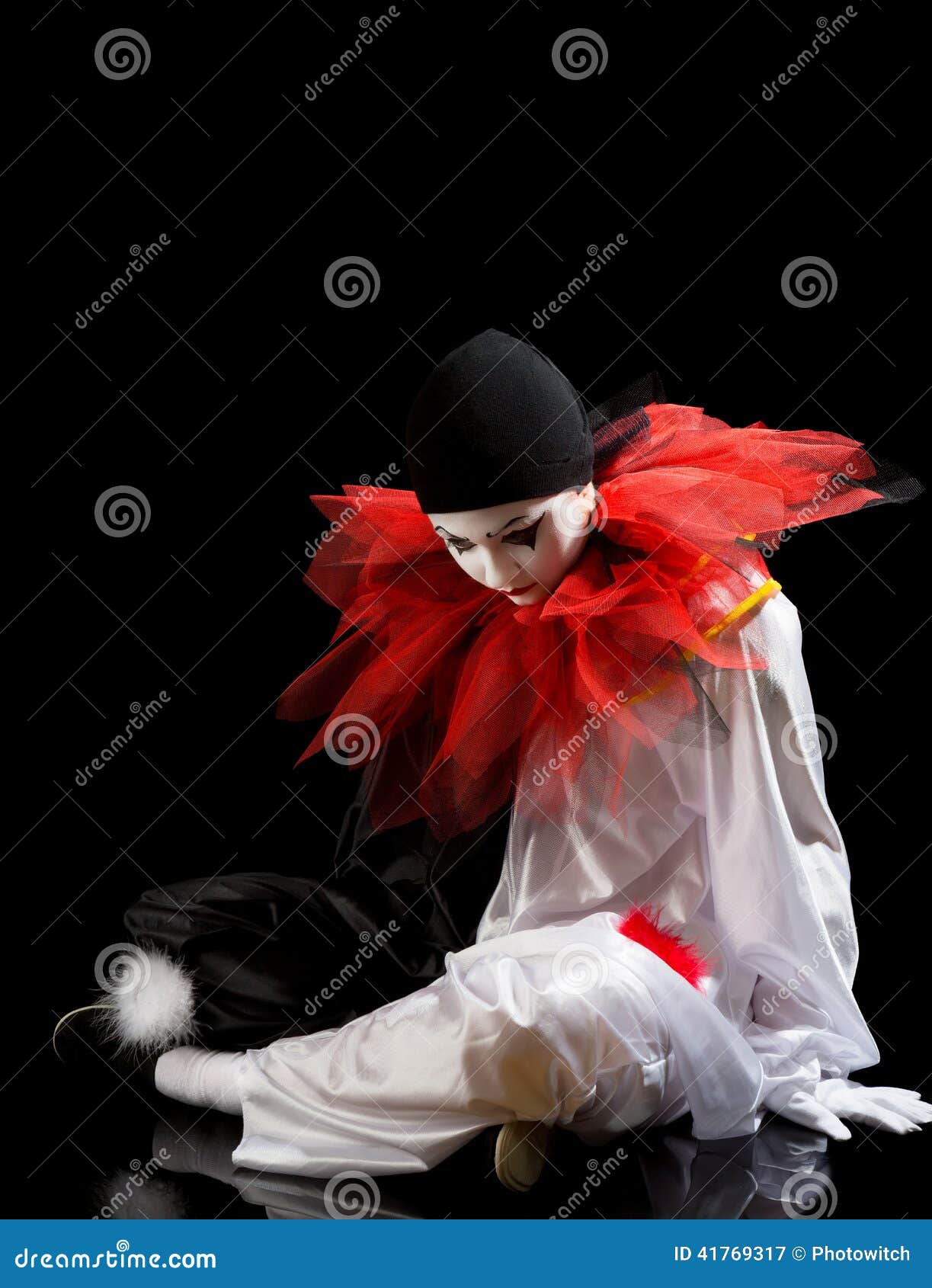 Depressed Pierrot stock image. Image of black, mime, jester - 41769317