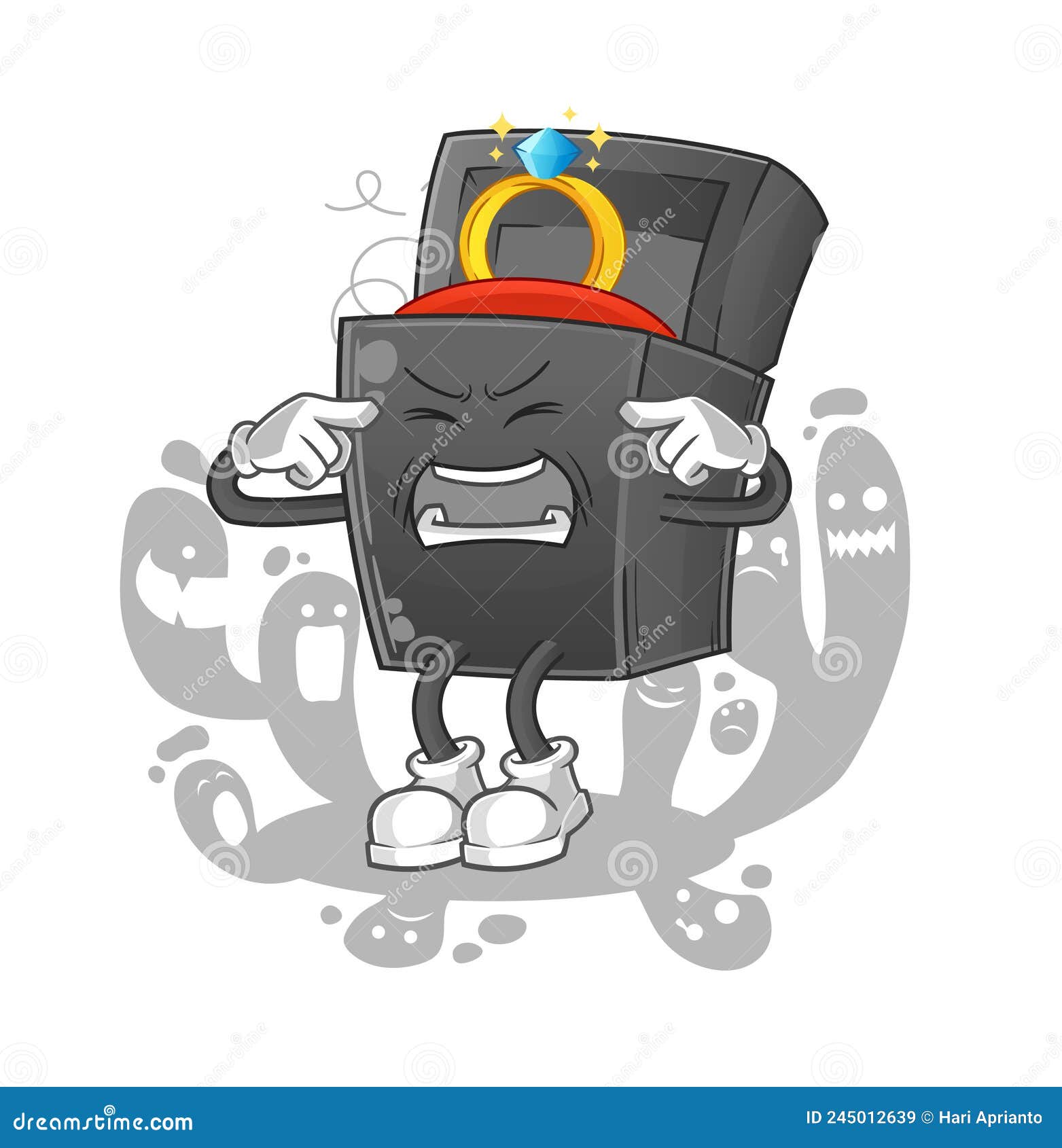 Depressed Ring Box Character. Cartoon Vector Stock Vector ...