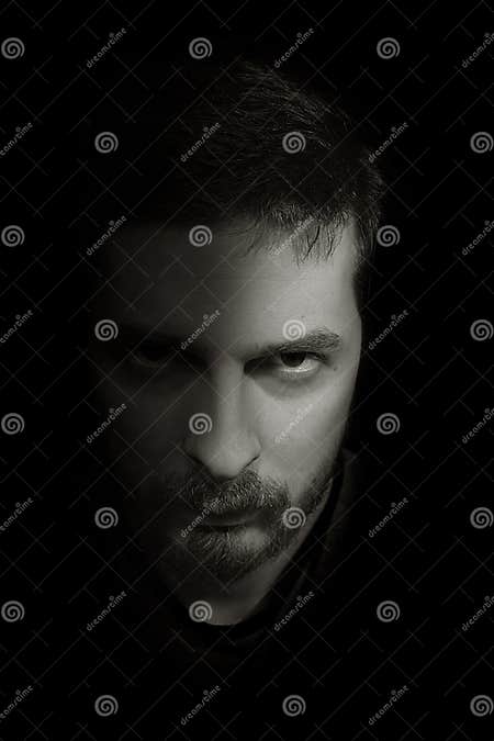 Depressed Sad Man in the Shadow Stock Image - Image of face, negative ...