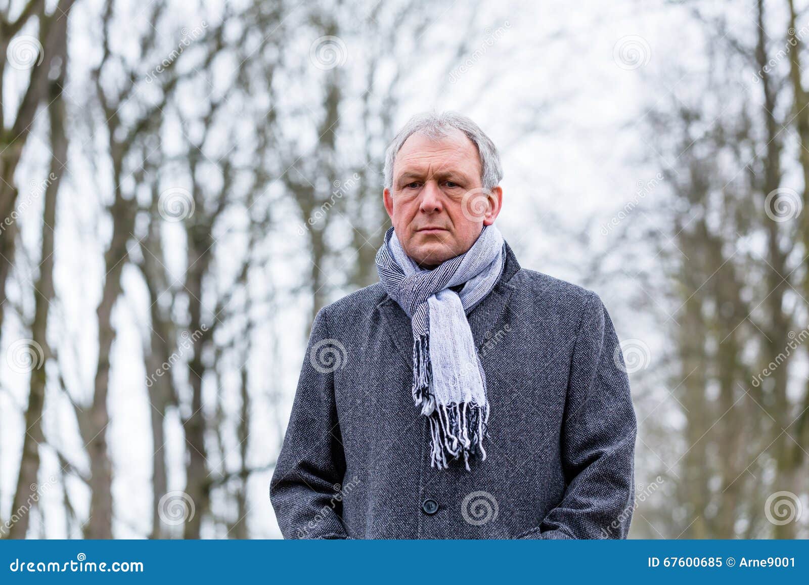 Depressed or Sad Man Walking in Winter Stock Image - Image of depressed ...