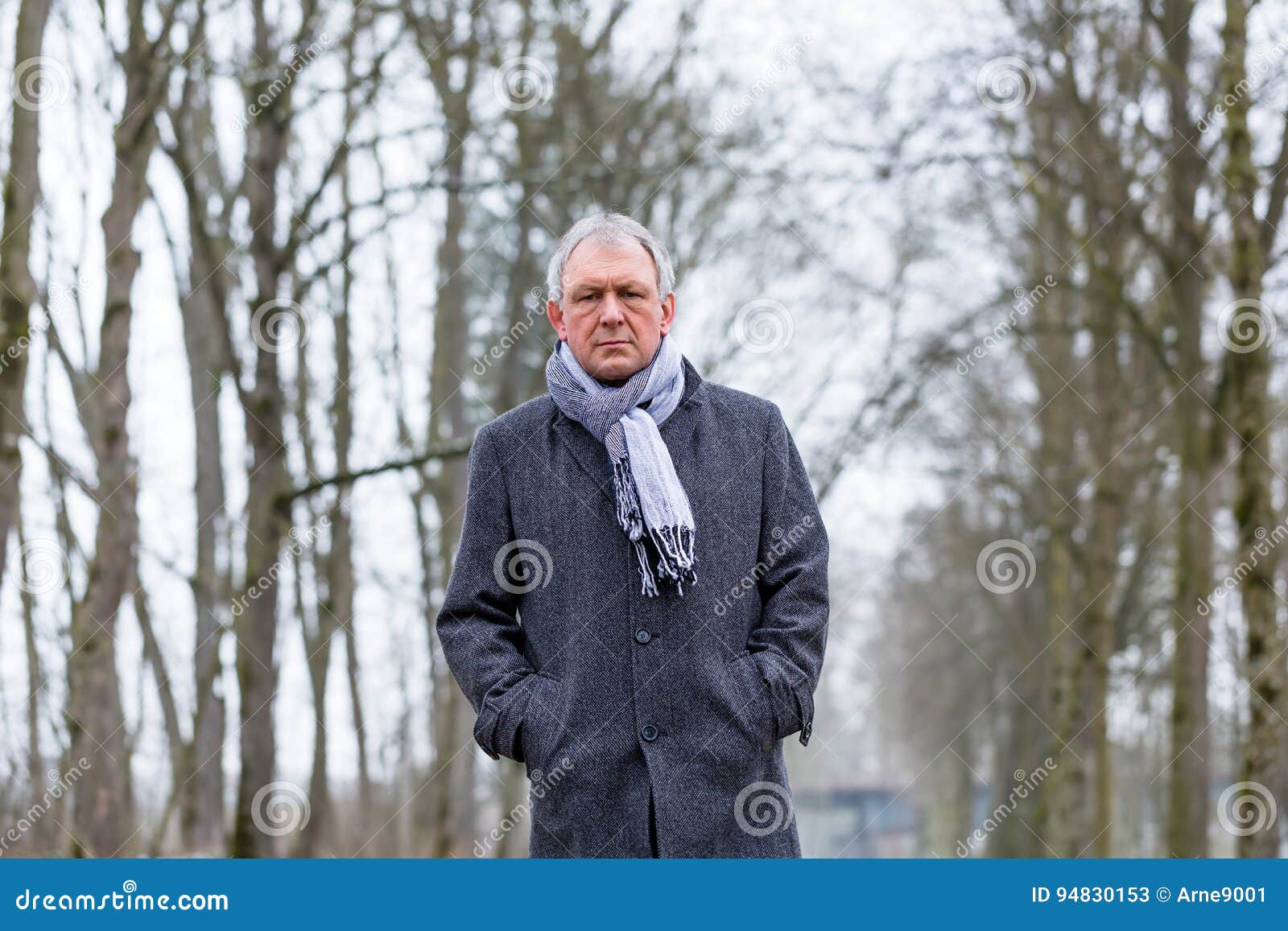 Depressed or Sad Man Walking in Winter Stock Image - Image of ...