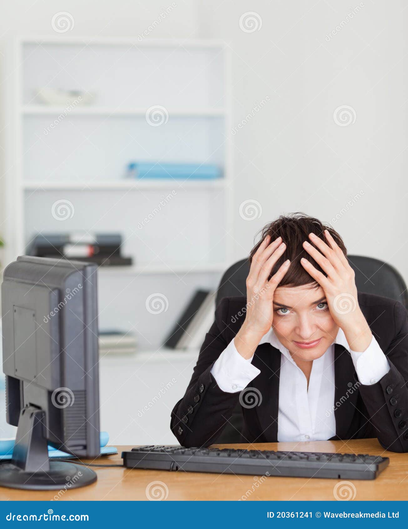 Depressed secretary stock image. Image of pain, frustration - 20361241