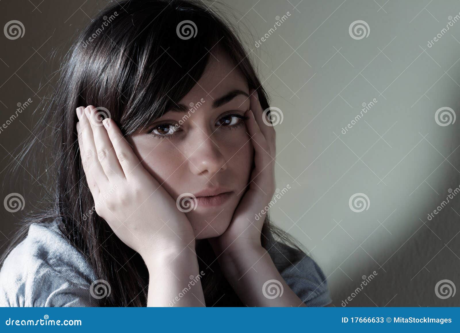 Depressed teenager stock image. Image of misery, portrait - 17666633