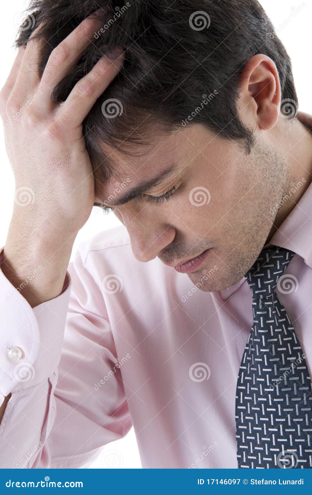 Depressed/Tired Businessman Stock Image - Image of studio, isolated ...