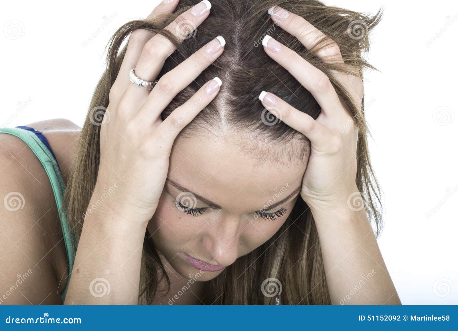 Depressed Unhappy Distraught Young Woman Stock Photo - Image of slim ...