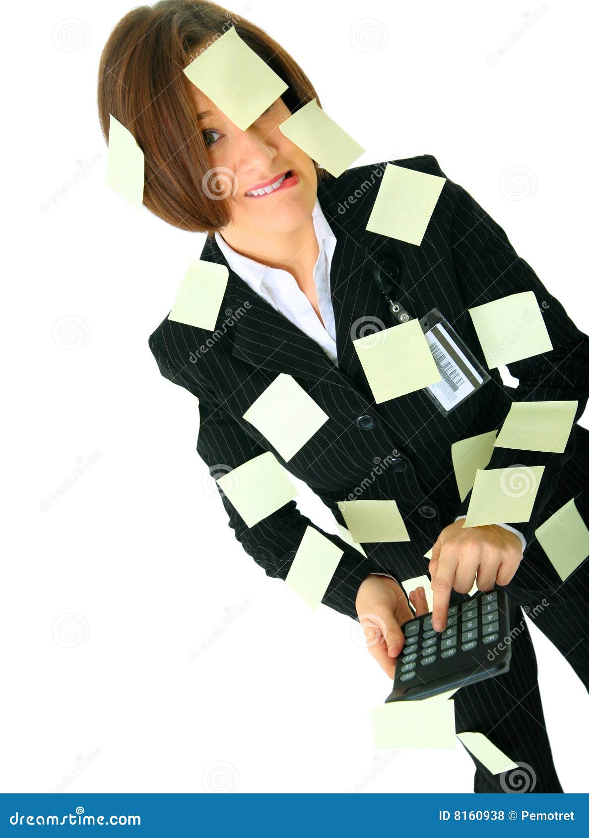 Depressed Woman Accountant Holding Calculator Stock Photo - Image of ...