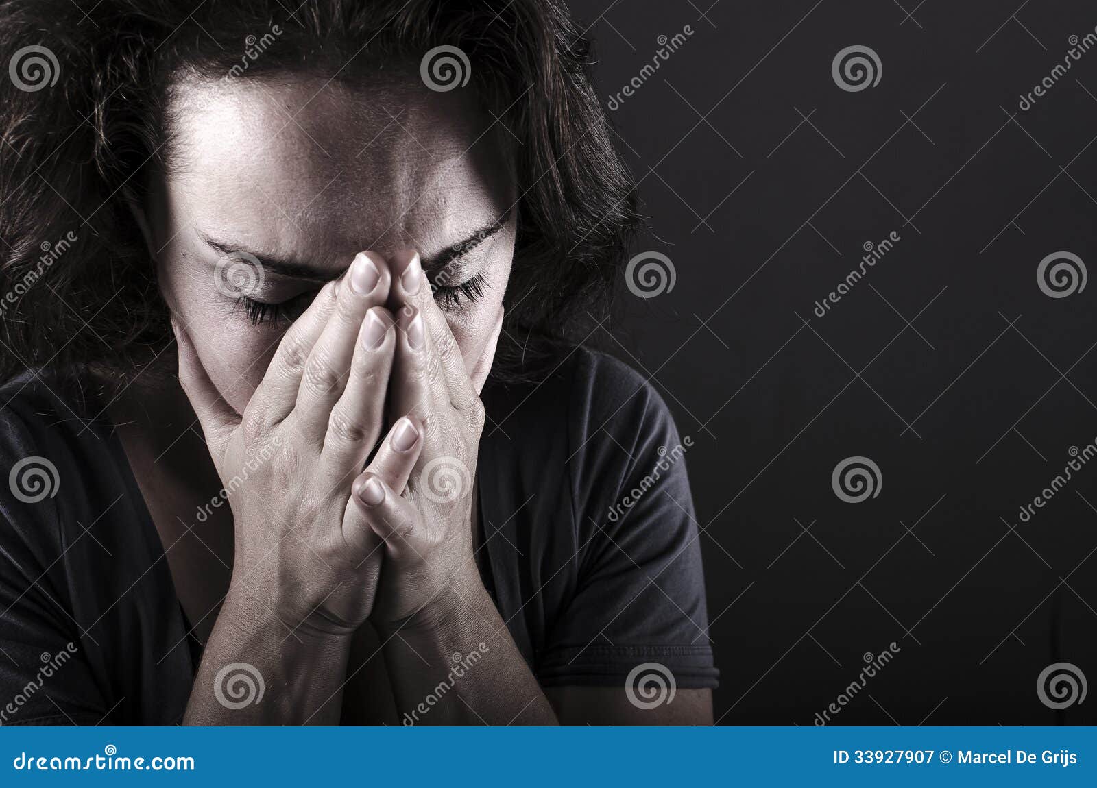 Depressed Woman (body Language, Gestures, Psychological Portrait Stock ...