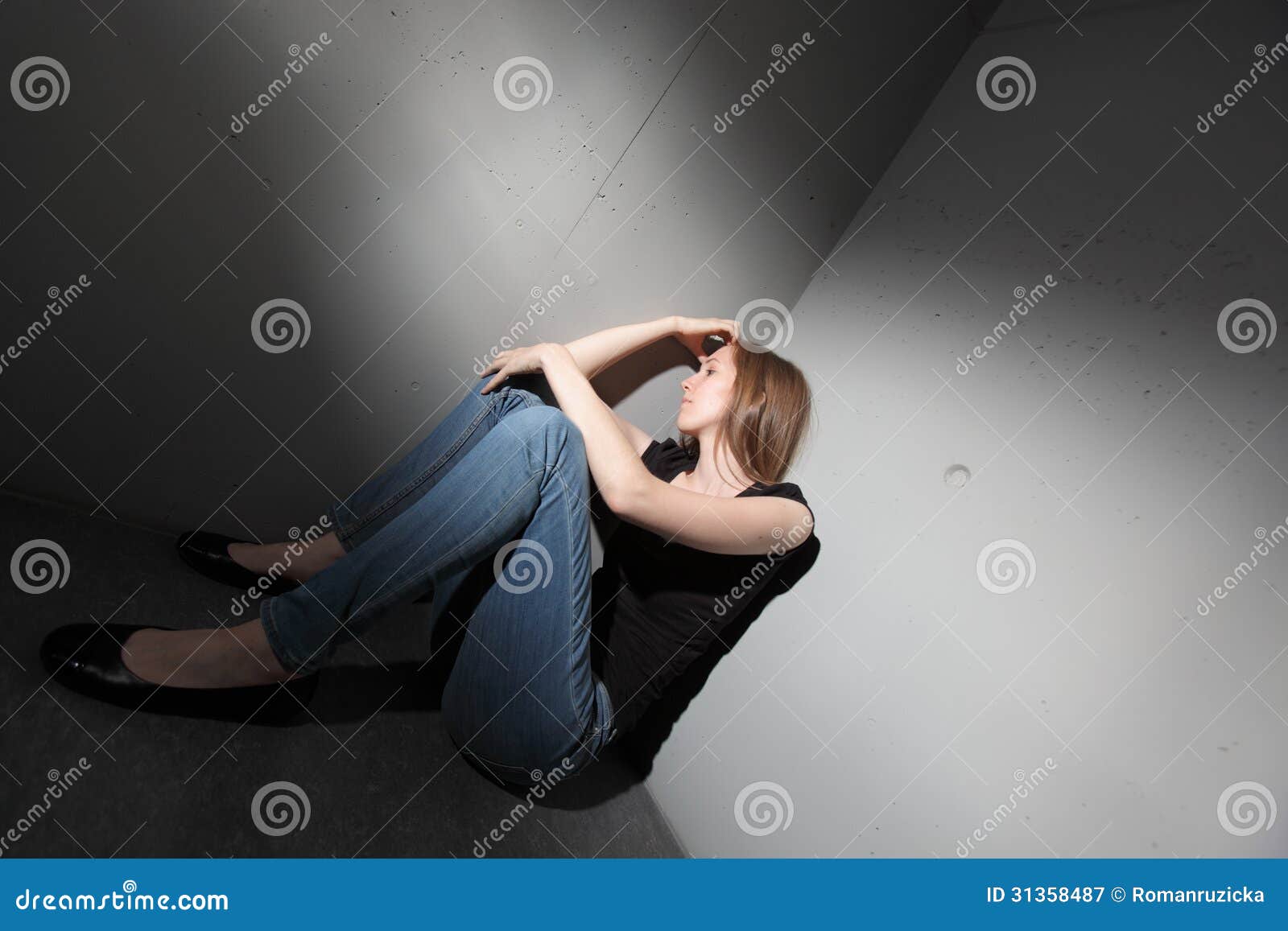Depressed woman stock image. Image of emotional, girl - 31358487