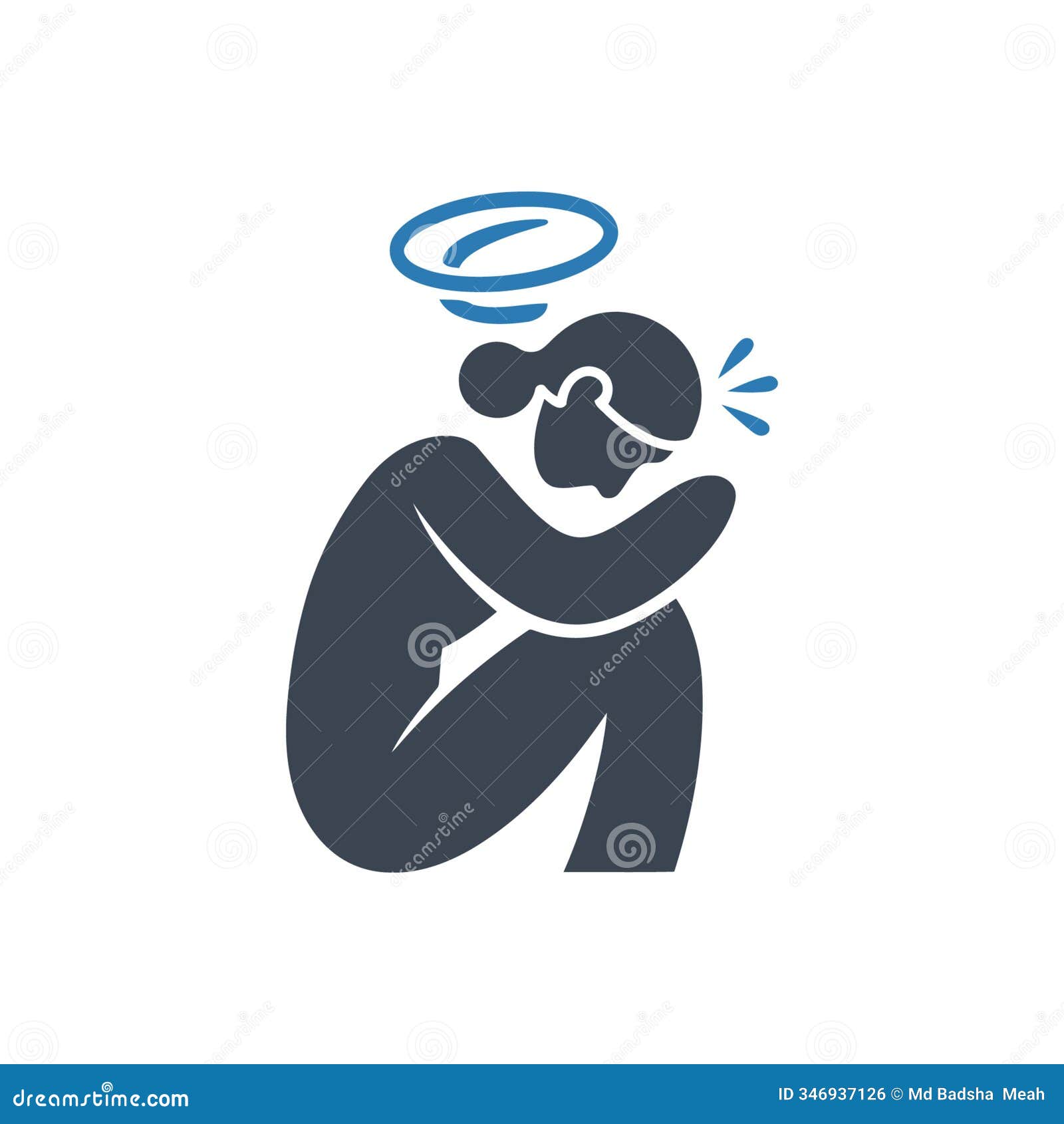 Man Sitting Icon. Person Sit Bench Chair Wait Waiting Seat Patience ...