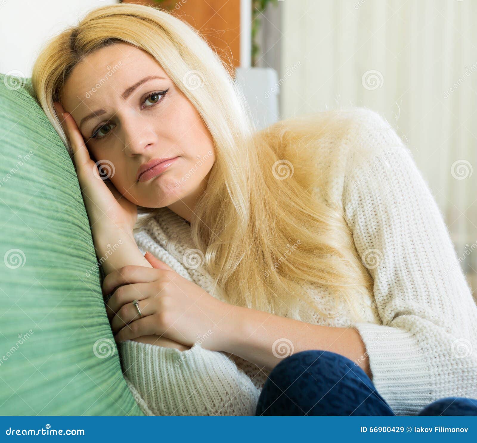 Depressed Woman Sitting in Silence Stock Image - Image of human, stress ...