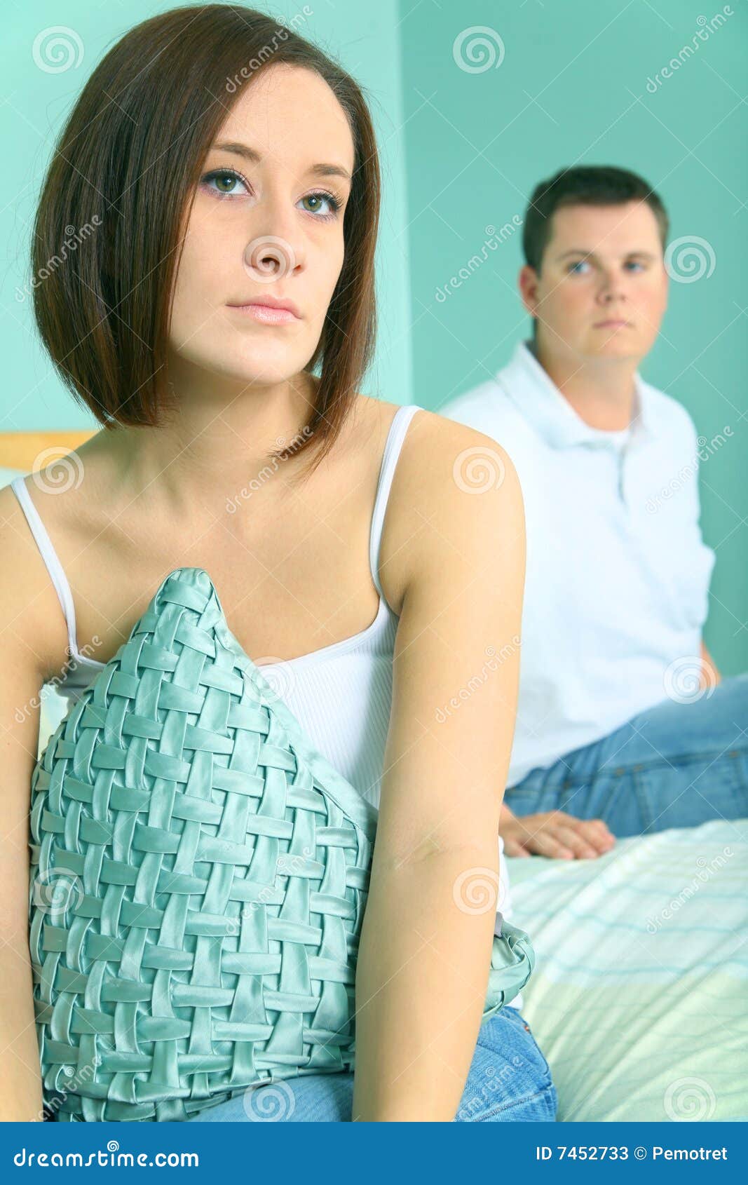 Caucasian Couple Lovers In Romance Moment Together Watching Love Story ...
