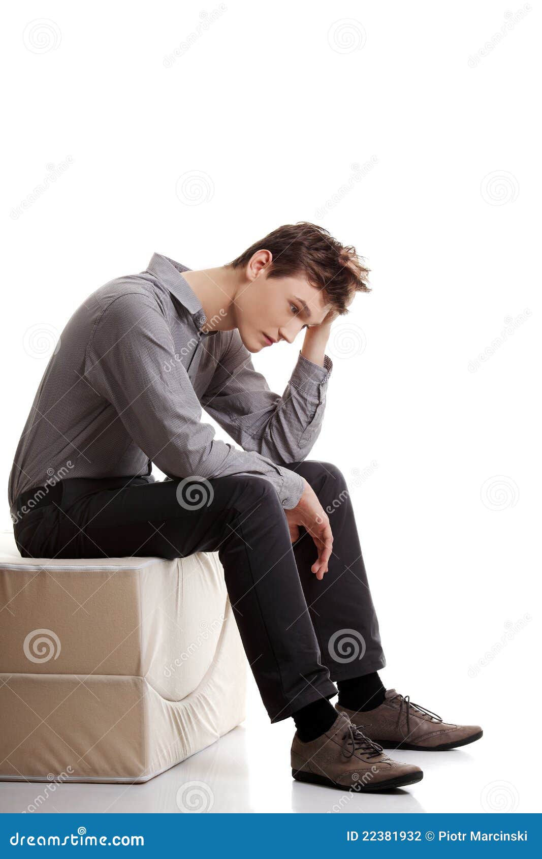 Depressed young man. stock photo. Image of frustrated - 22381932
