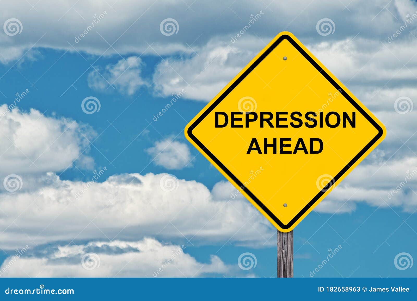 Depression Ahead Warning Sign Stock Image - Image of clouds, healthcare ...