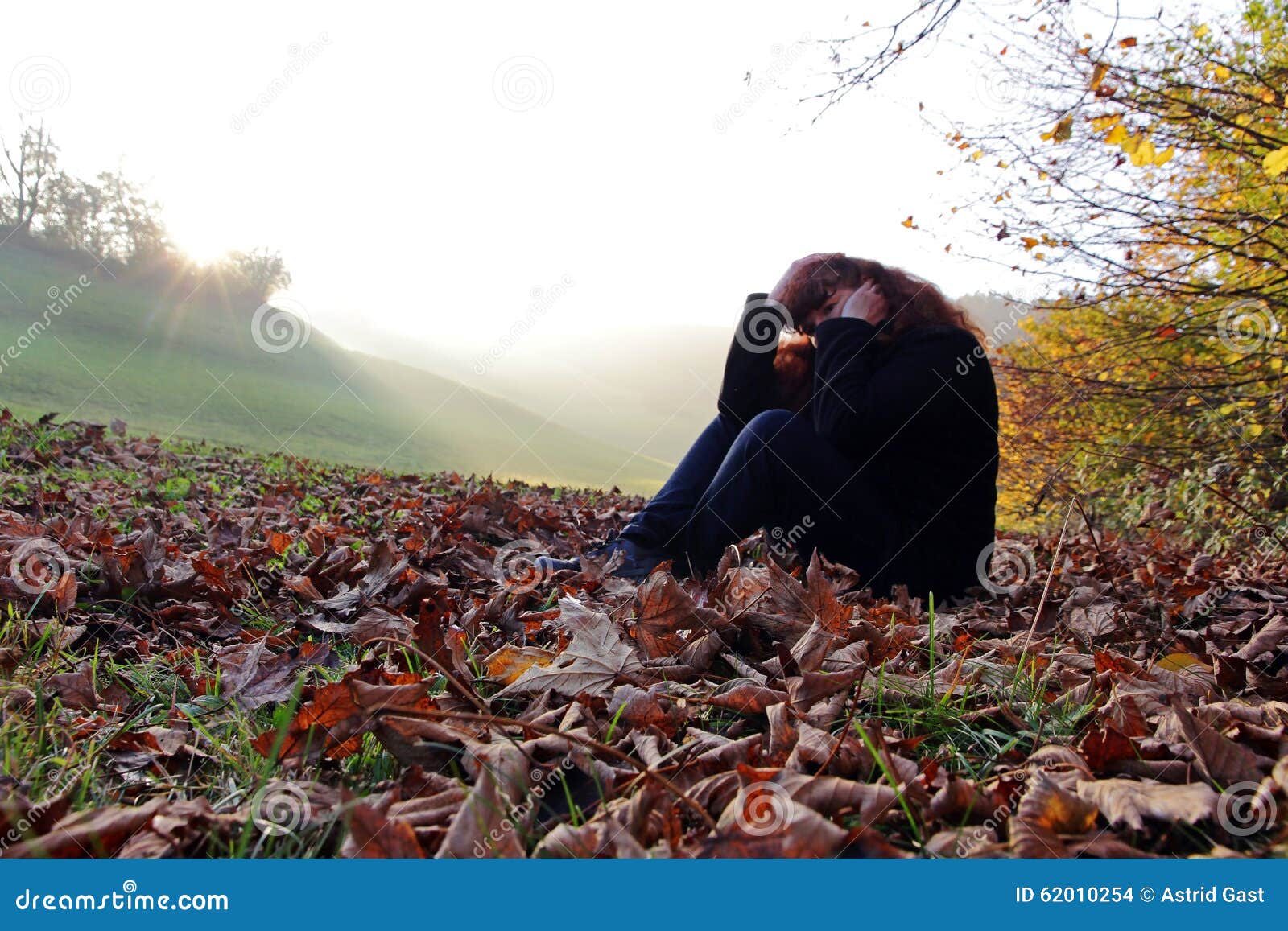Depression in autumn stock photo. Image of mood, angry - 62010254