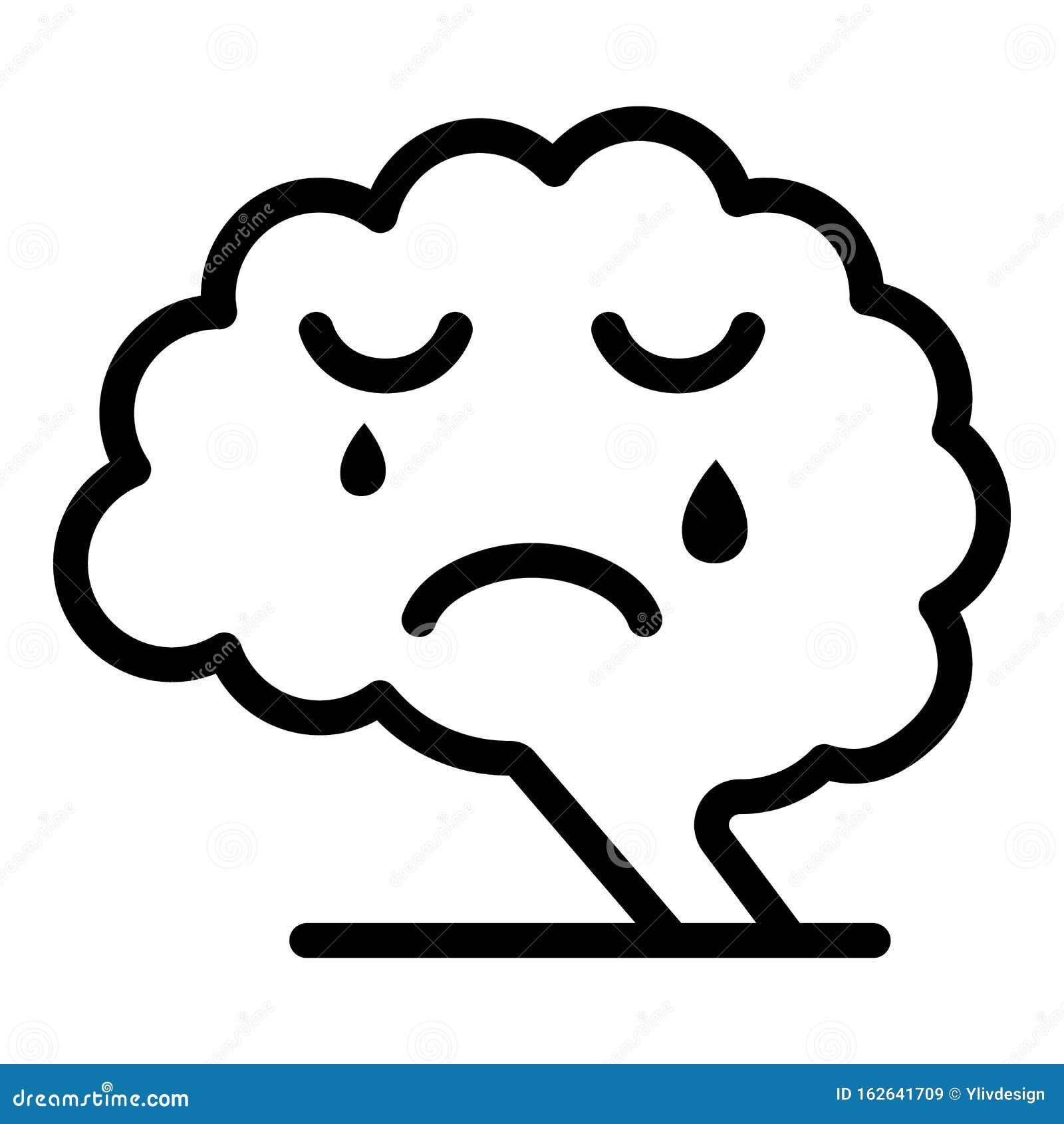Depression Brain Icon, Outline Style Stock Vector - Illustration of ...