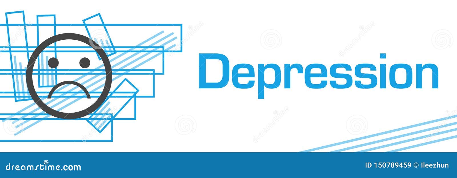 Depression Blue Strokes Symbol Horizontal Stock Illustration ...