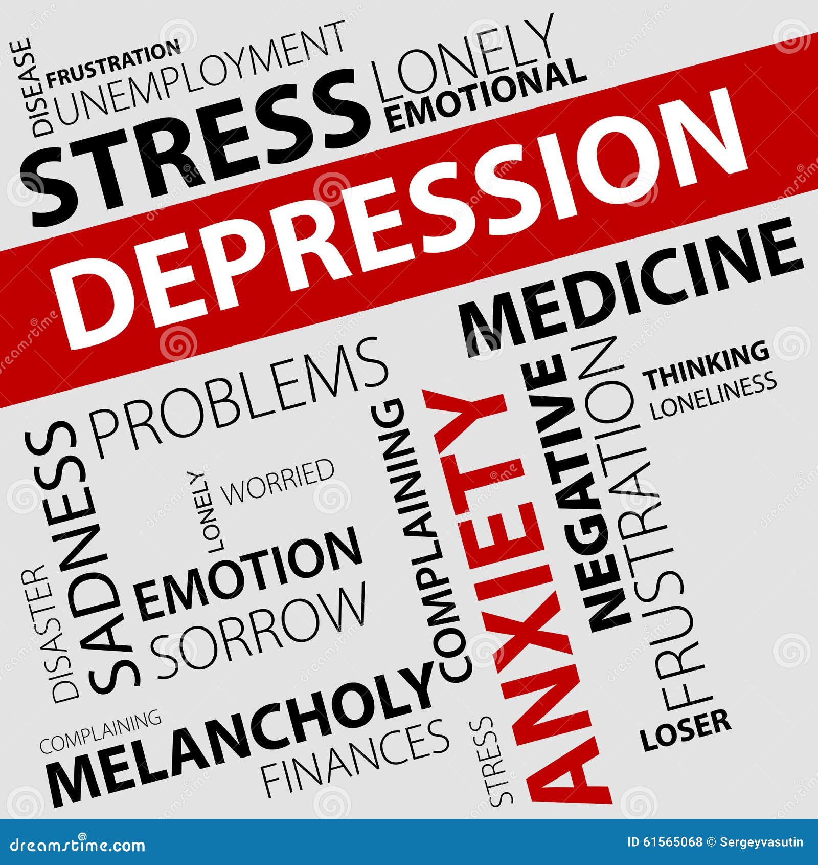 Depression Concept Made with Words Stock Illustration - Illustration of ...
