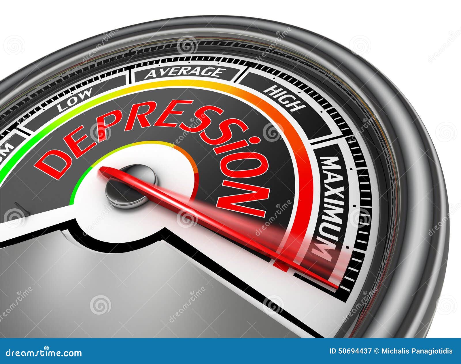 Depression Conceptual Meter Indicate Maximum Stock Illustration ...