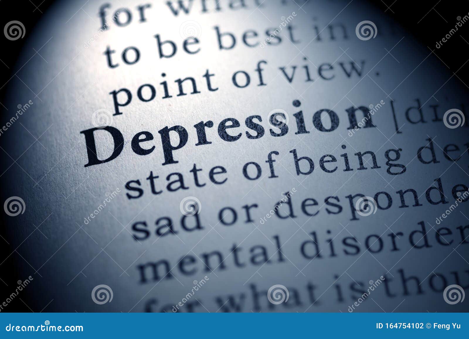 Definition of the Word Depression Stock Photo - Image of word, close ...