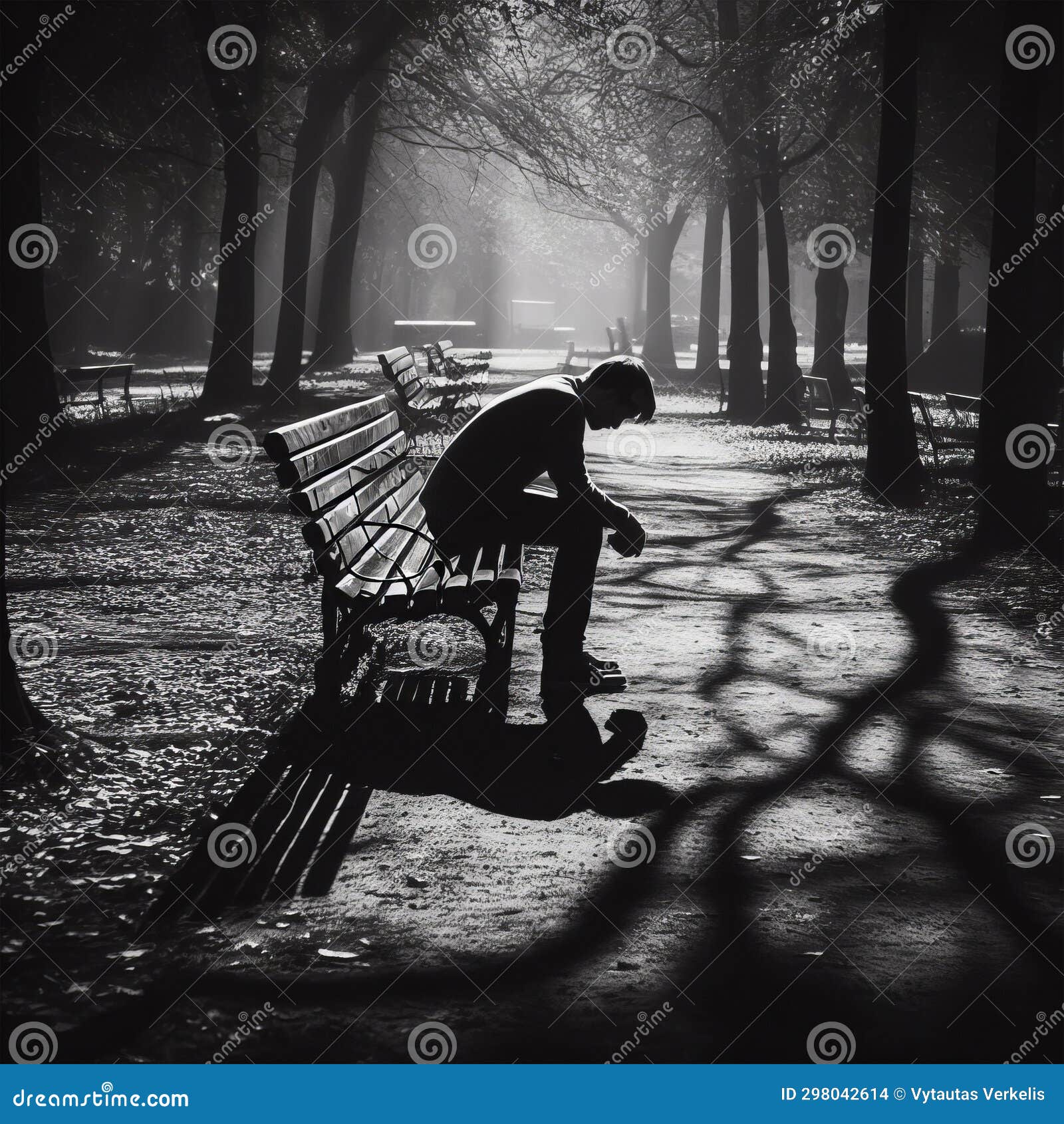Depression in the Fog Alone on Stock Illustration - Illustration of ...