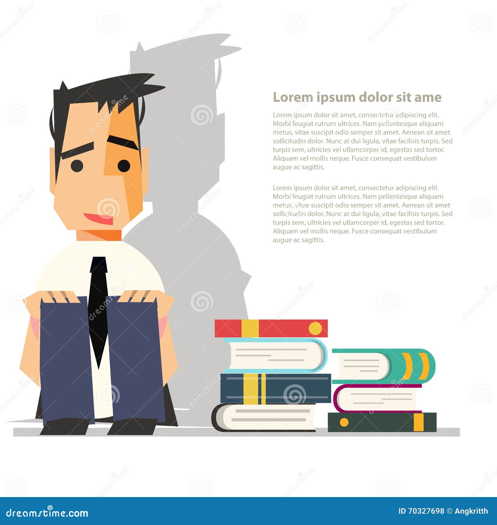 Depression Hates Reading Books - Stock Illustration - Illustration of ...