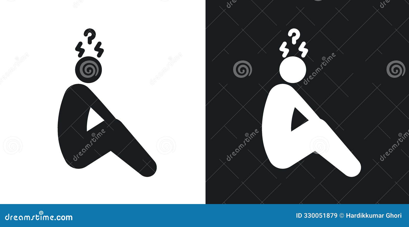 Depression Icon Vector Set on White Background Stock Vector ...