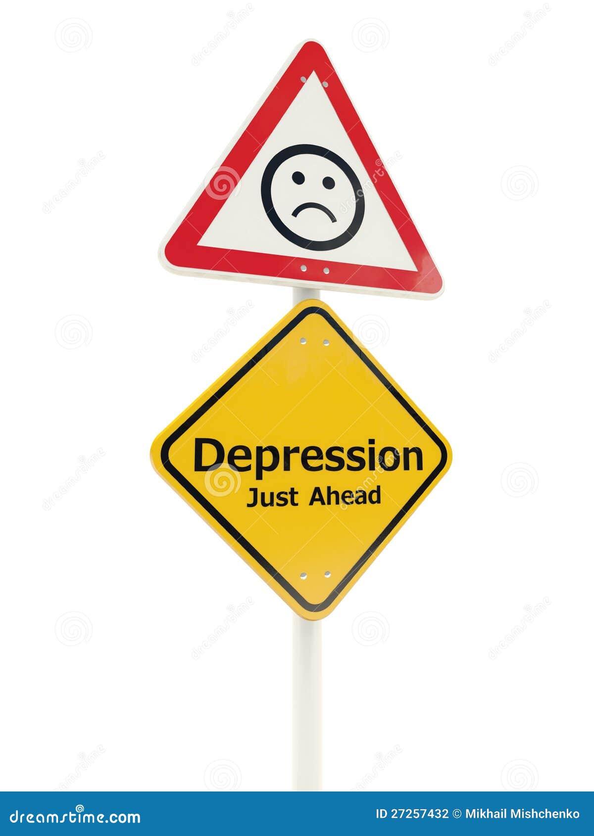 Depression Just Ahead Road Sign Stock Illustration - Illustration of ...