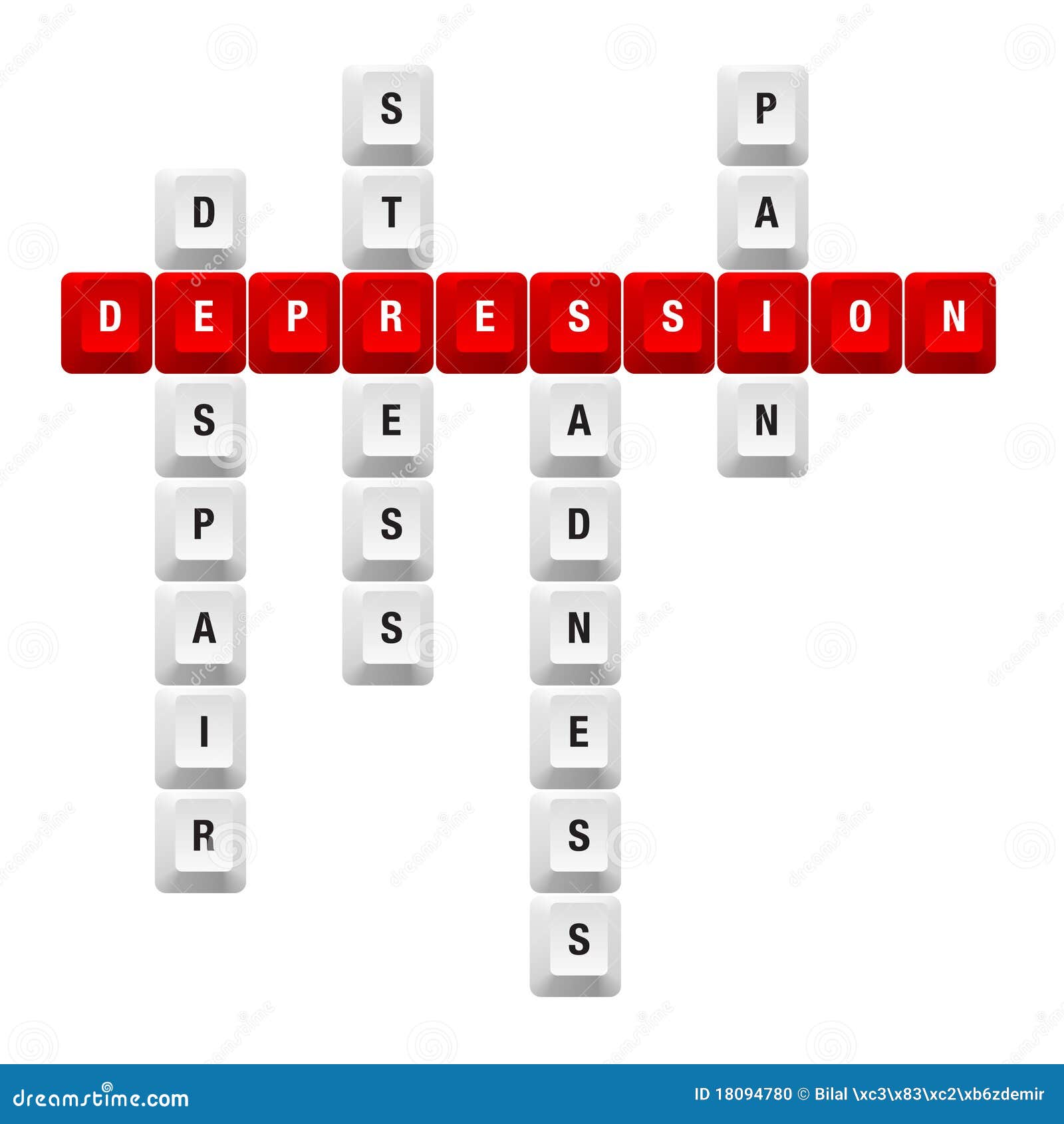 Depression key stock vector. Illustration of stress, isolated - 18094780