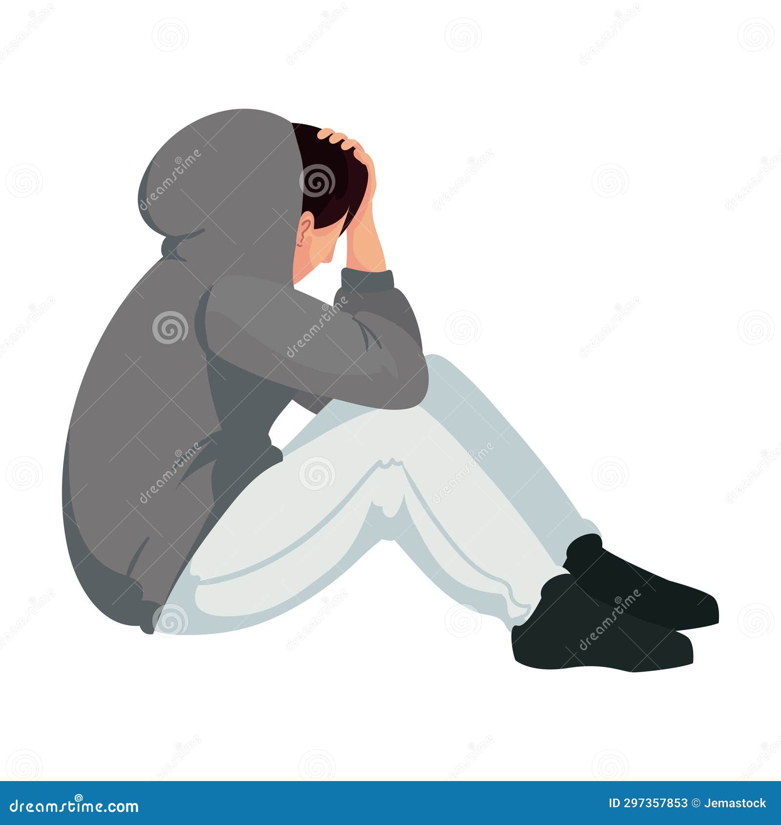 Depression man sadness stock vector. Illustration of design - 297357853