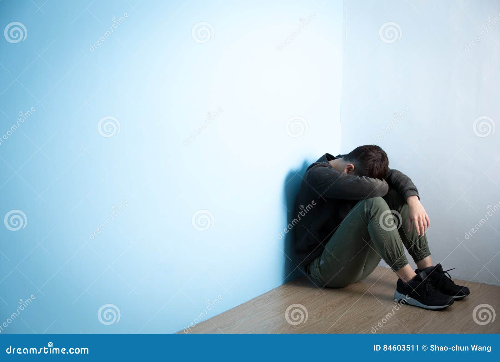 Depression Man Sit on Floor Stock Image - Image of failure, expression ...
